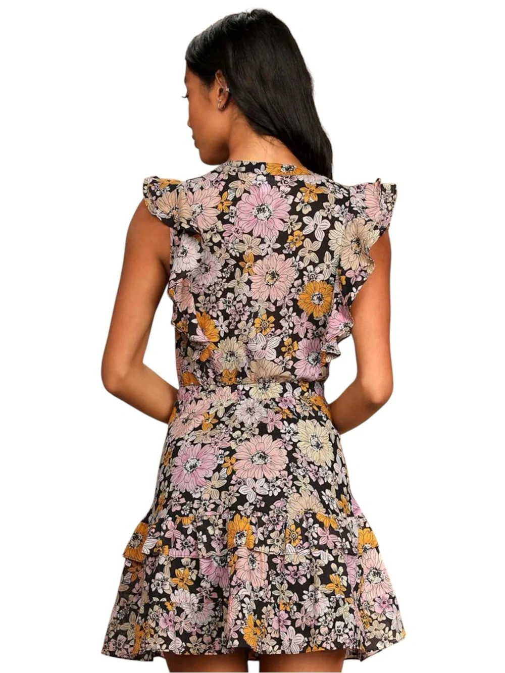 Steve Madden | Dresses | Steve Madden Know Your Flower Black Multi ...